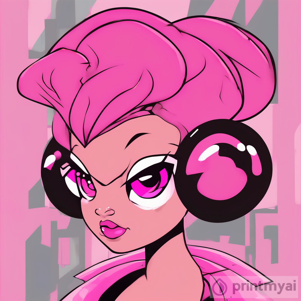 Pink Powerpuff Girl: Bubbles' Sweet Power | PrintMyAi